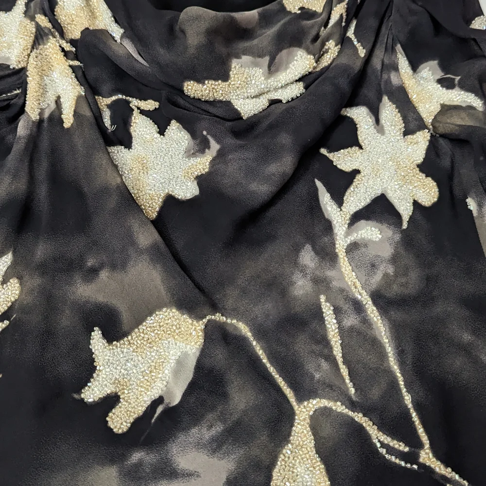 Carmen Marc Valvo | Tops | Carmen Marc Valvo Black Top Texture Bead ...